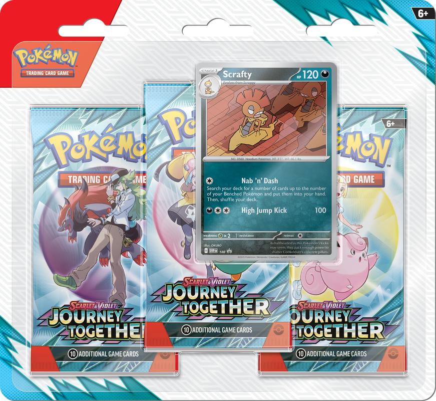 Pokémon TCG: Scarlet & Violet Journey Together Blister Pack - Three Bo ...